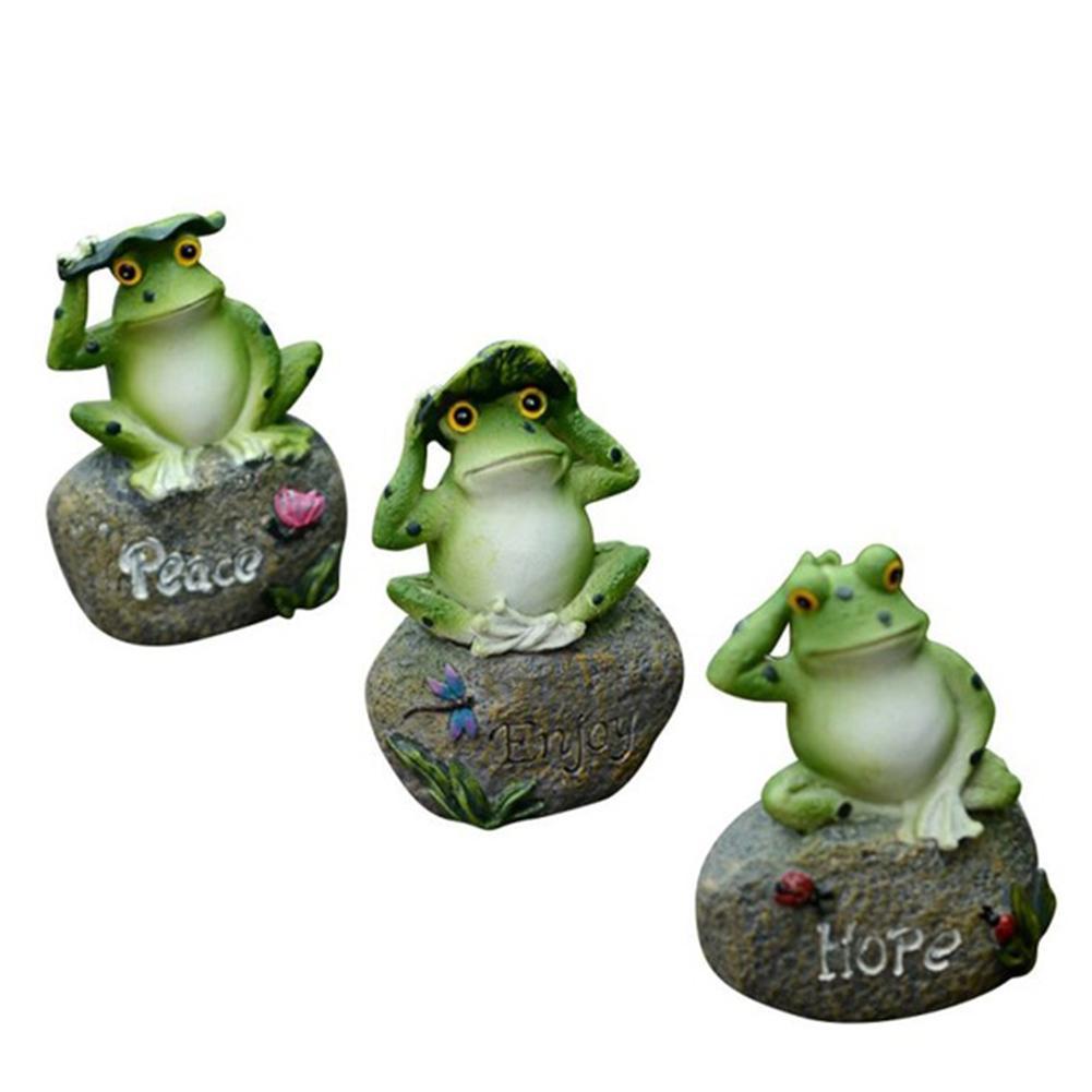 Frogs Garden Statues Frogs Sit On Stone Sculptures... – Grandado