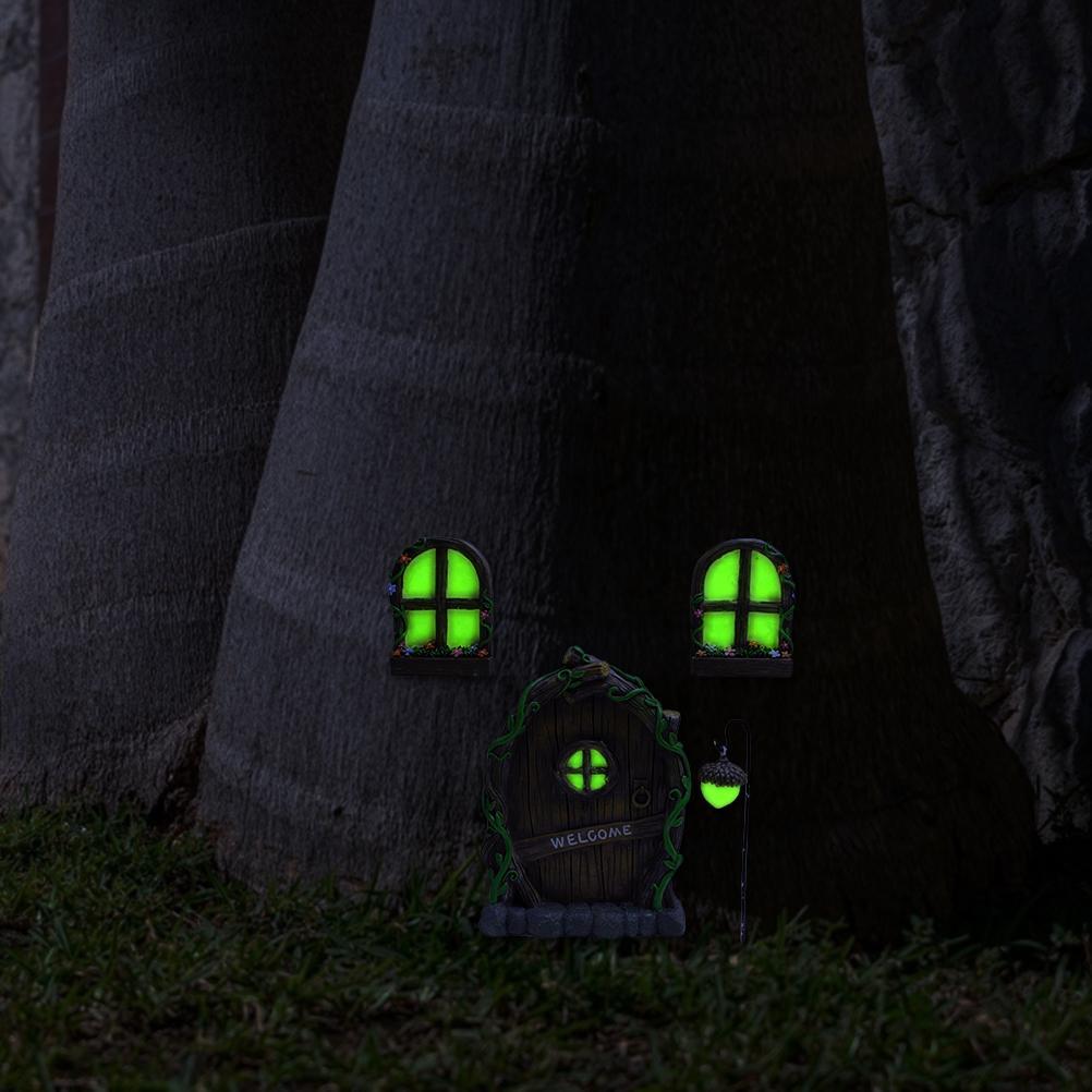 Miniature Fairy Elf Home Door Windows and Chandeli... – Grandado