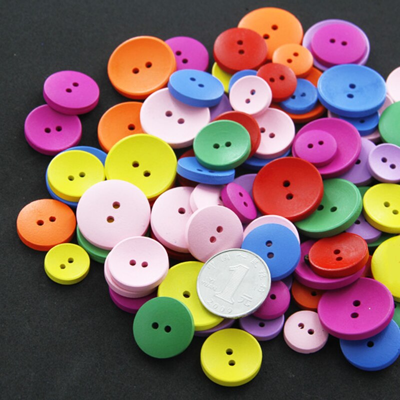 30Pcs/Set Mixed Color Threading Stitch Buttons Han... – Grandado