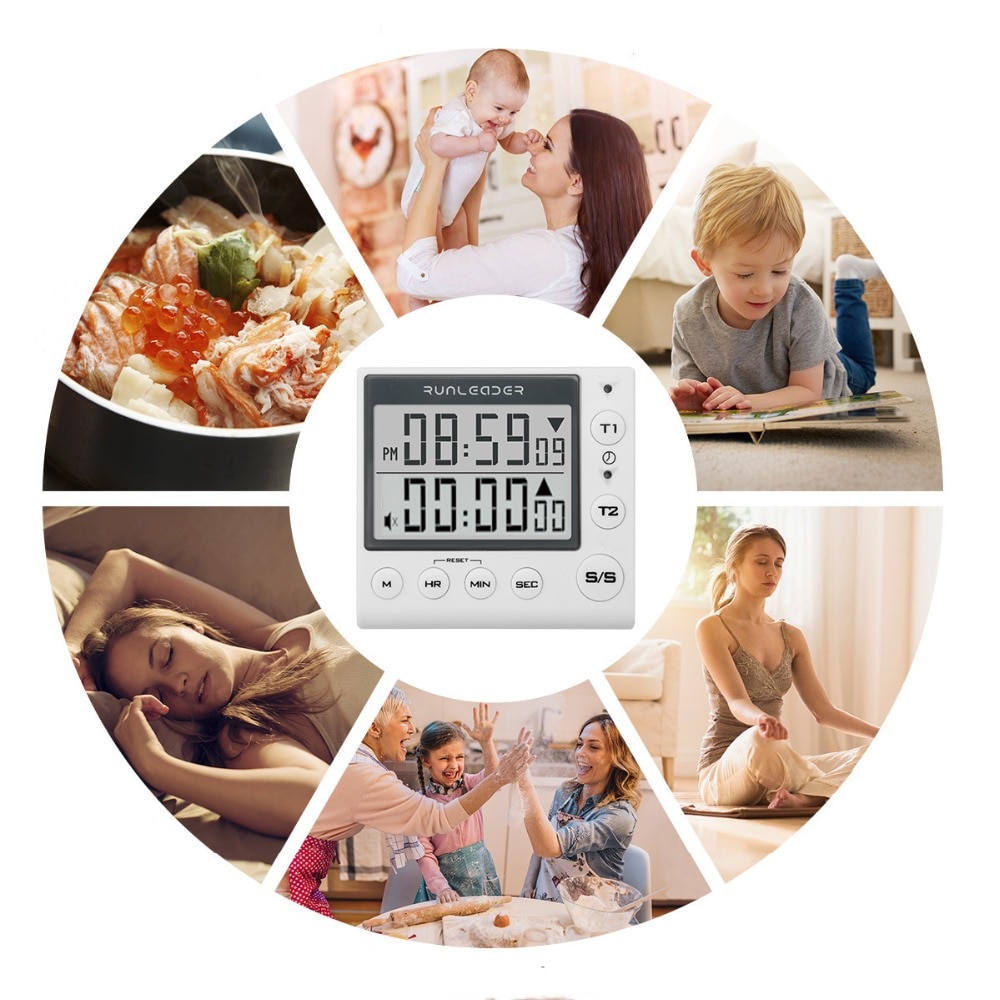 Kitchen Timer Digital Countdown Timer 2 Channel Fl... – Vicedeal