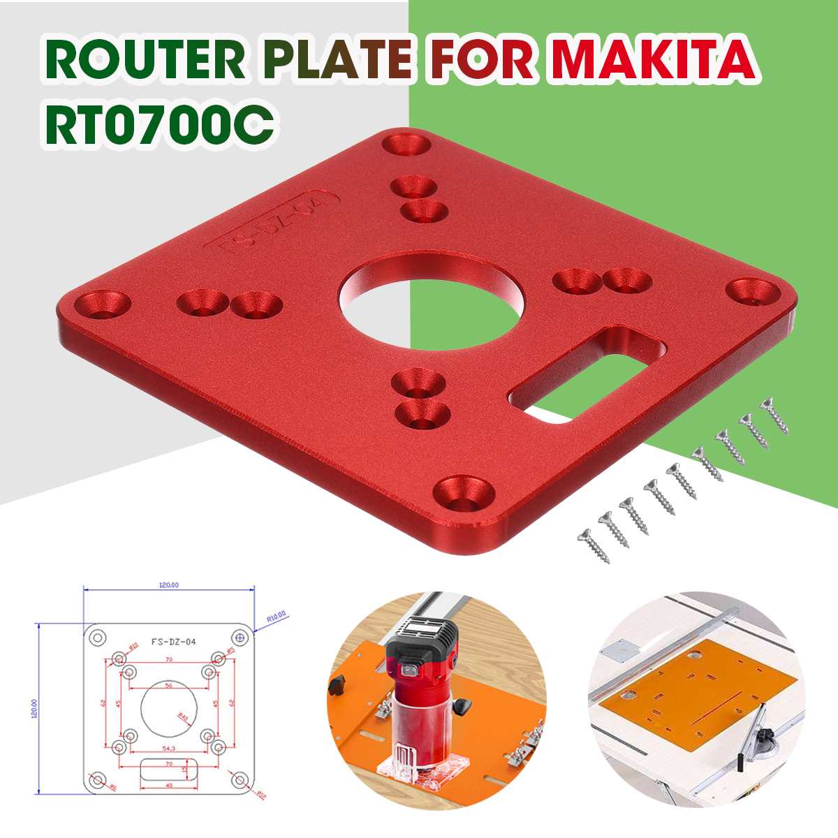 120X120 Mm Aluminium Router Plaat Voor Makita RT07... – Grandado
