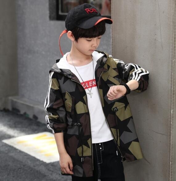 Boys Jacket Spring Autumn Camouflage Coats Army Ch... – Grandado
