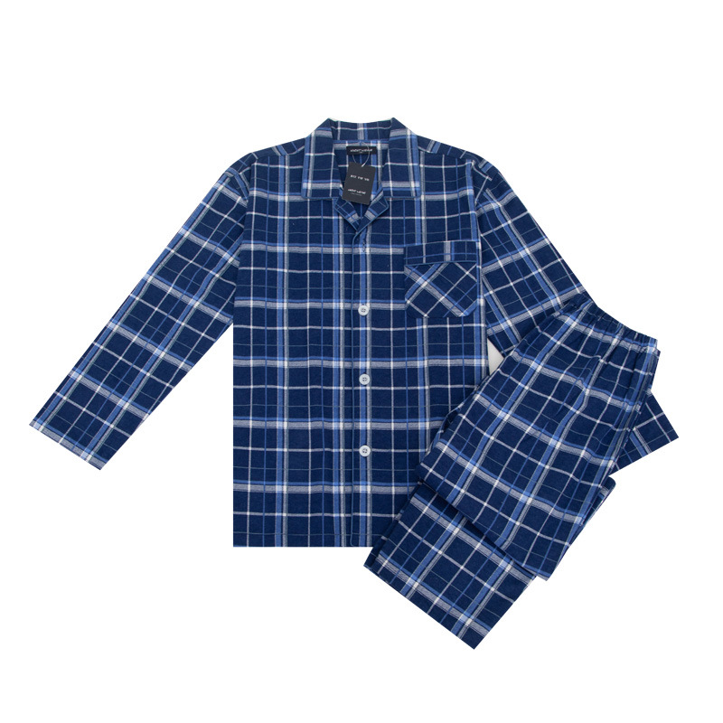 Herfst En Winter Mannen Katoen Flanel Pyjama Set L... – Vicedeal