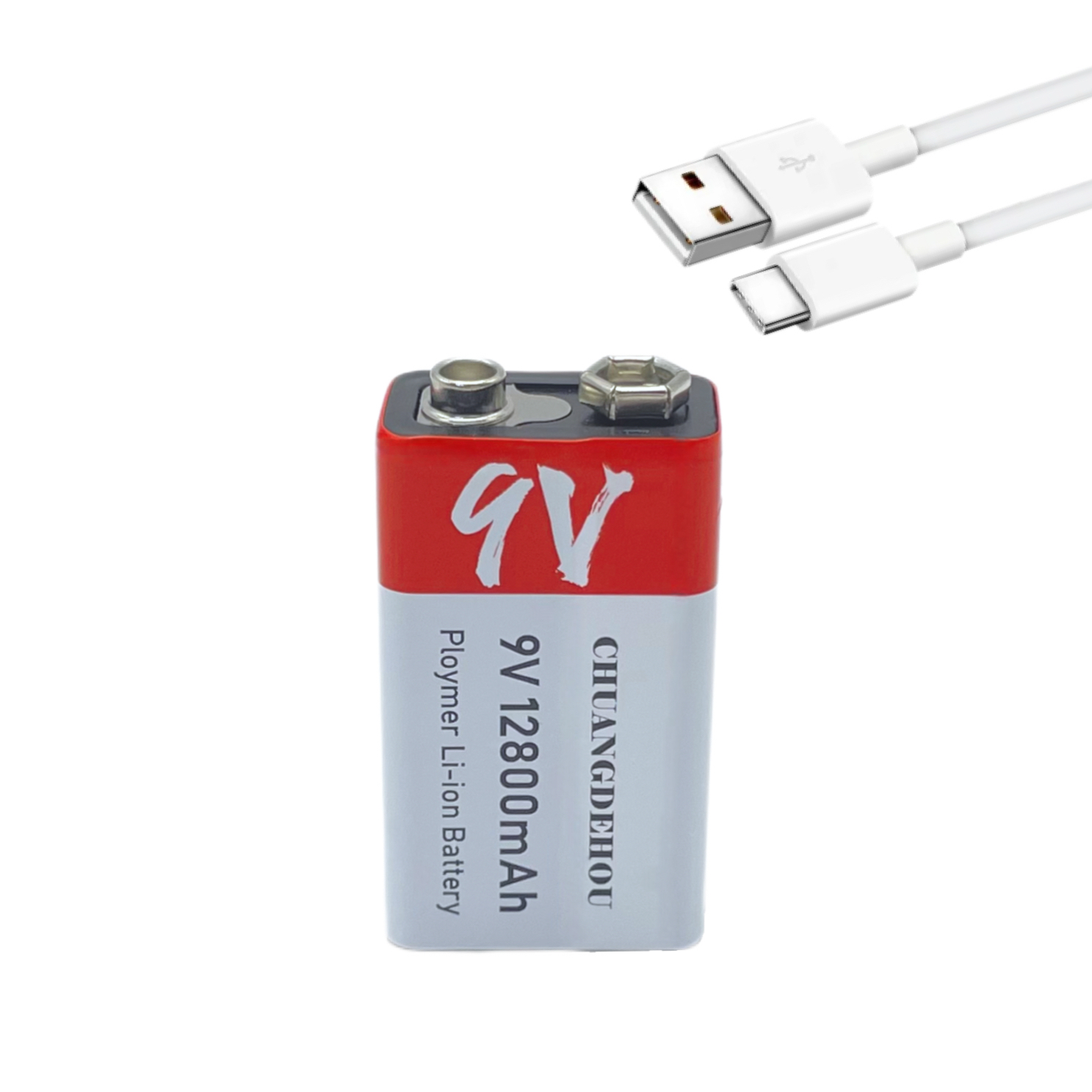 9v lithium-batterier 12800 mah stor kapacitet usb-... – Grandado