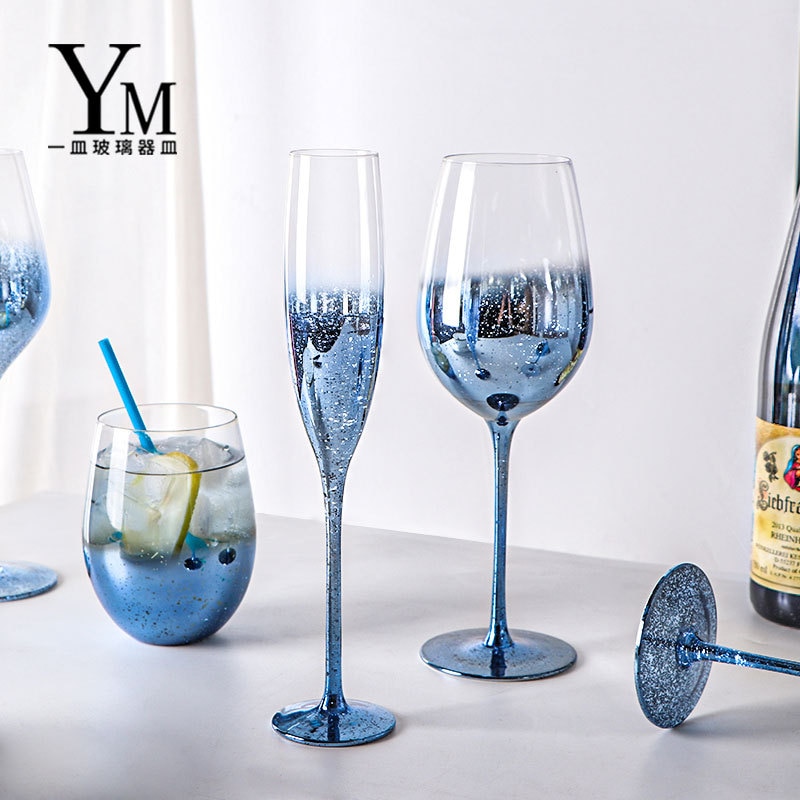 Color crystal glass red wine glass set wine goblet... – Grandado