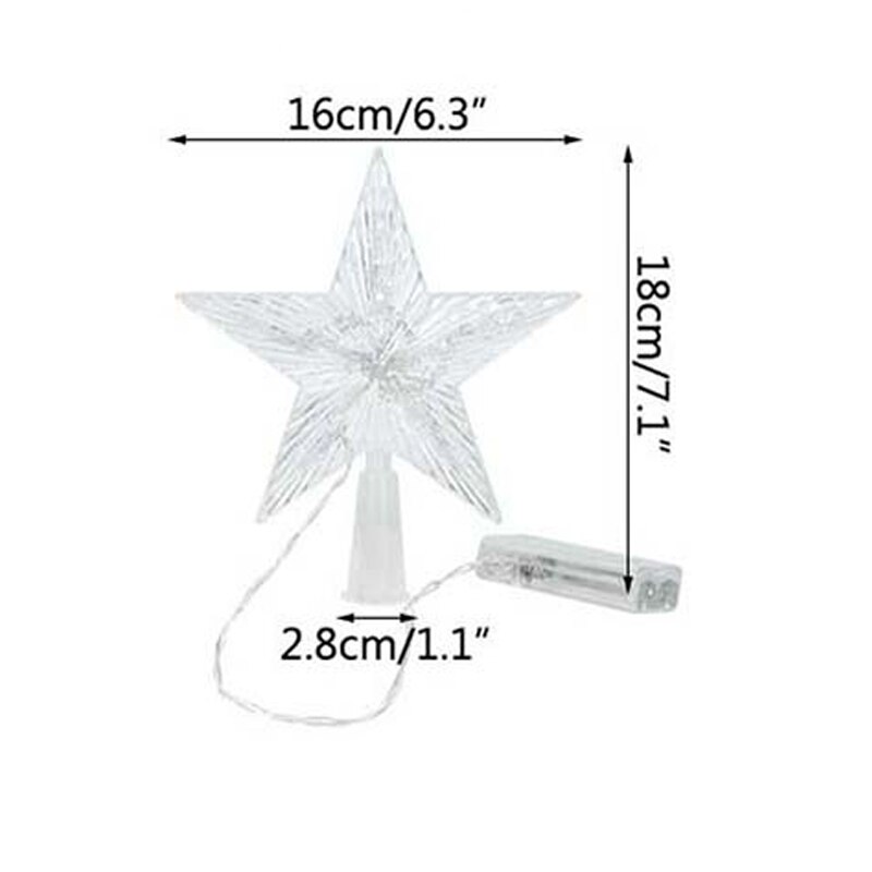16/23cm Christmas Tree Stars Light Plastic Multico... – Grandado
