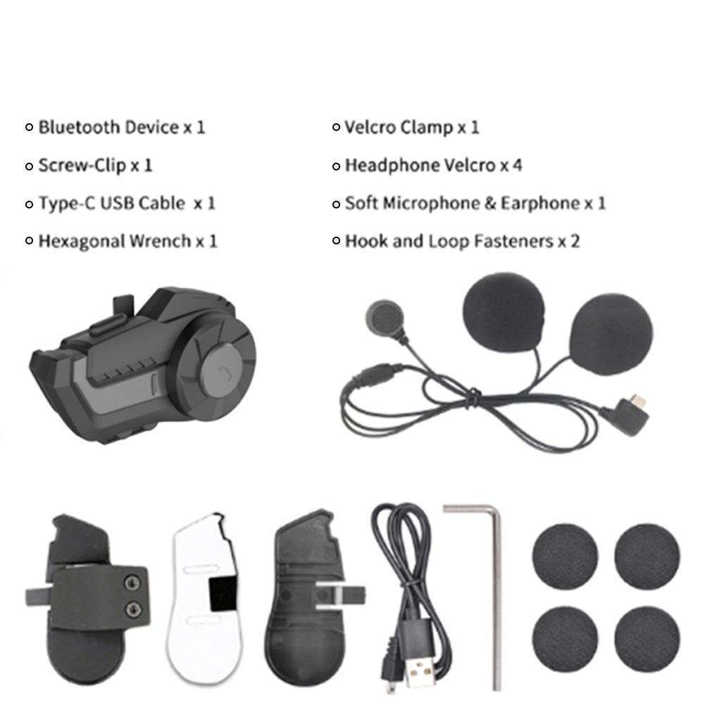 2 fahrer 800M Bluetooth 5,0 Intercom Motorrad Helm... – Grandado