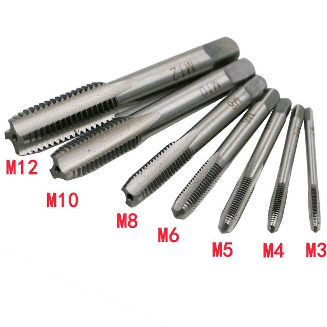 7pcs M3 M4 M5 M6 M8 M10 M12 Machine Straight Groov... – Grandado