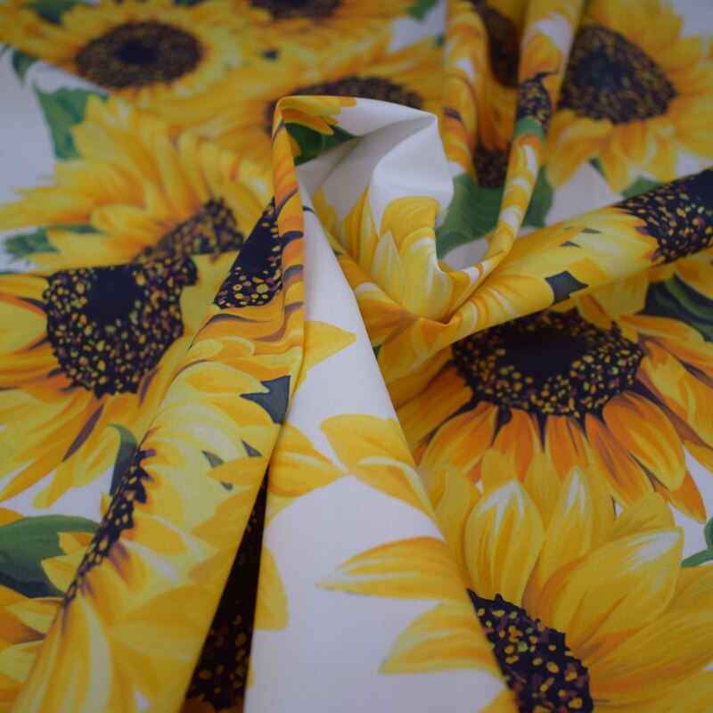 sunflower digital painting pure cotton fabric for ... – Grandado