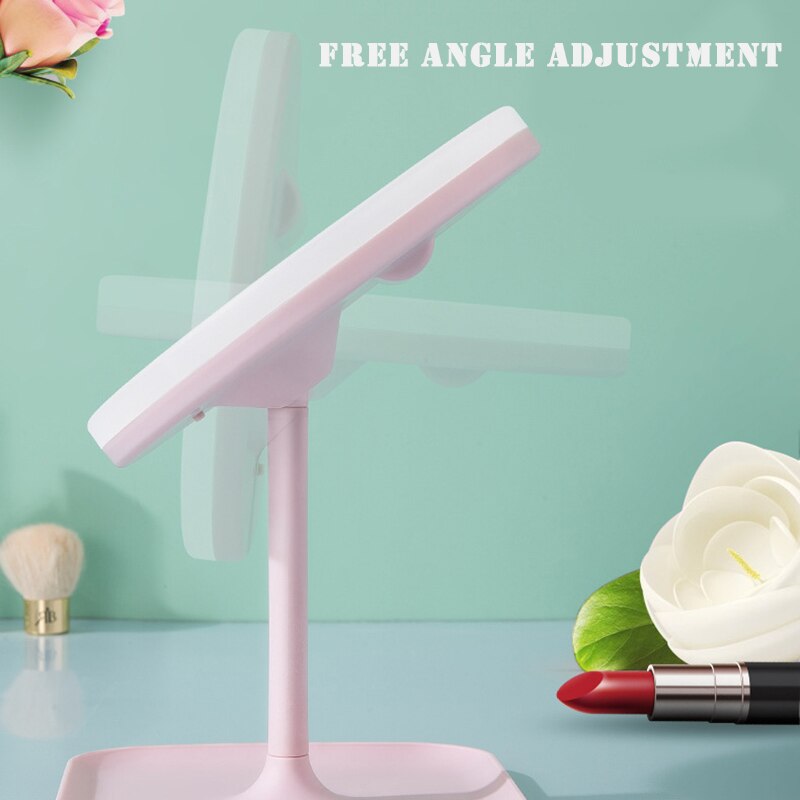 LED Lighted Makeup Mirror Desktop Dressing Mirror ... – Grandado