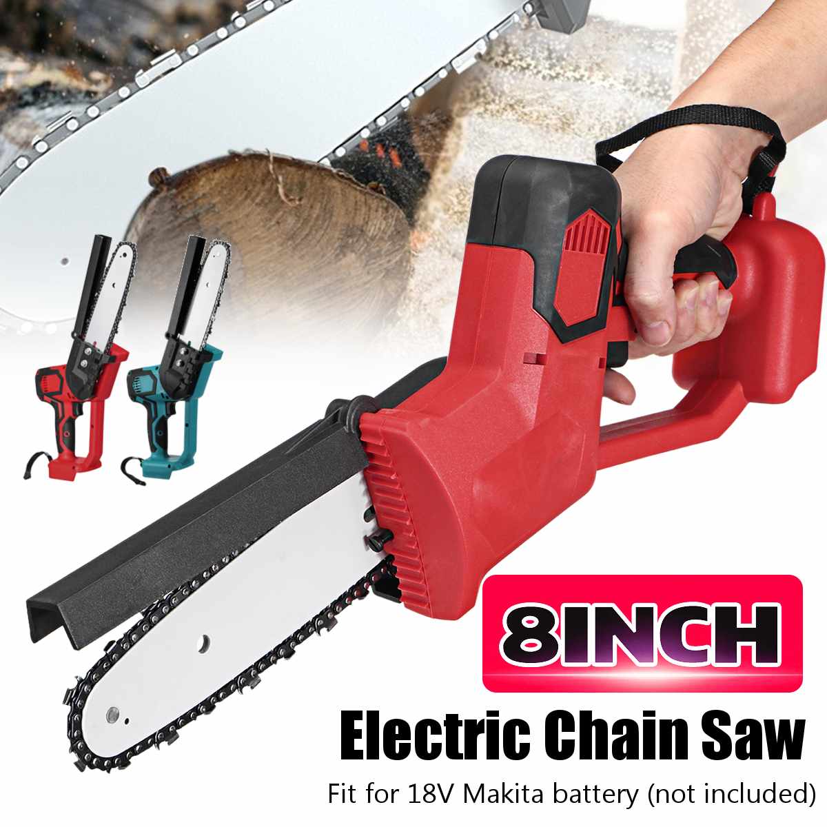 8 Inch 2400W Oplaadbare Elektrische Zaag Kettingza... – Grandado