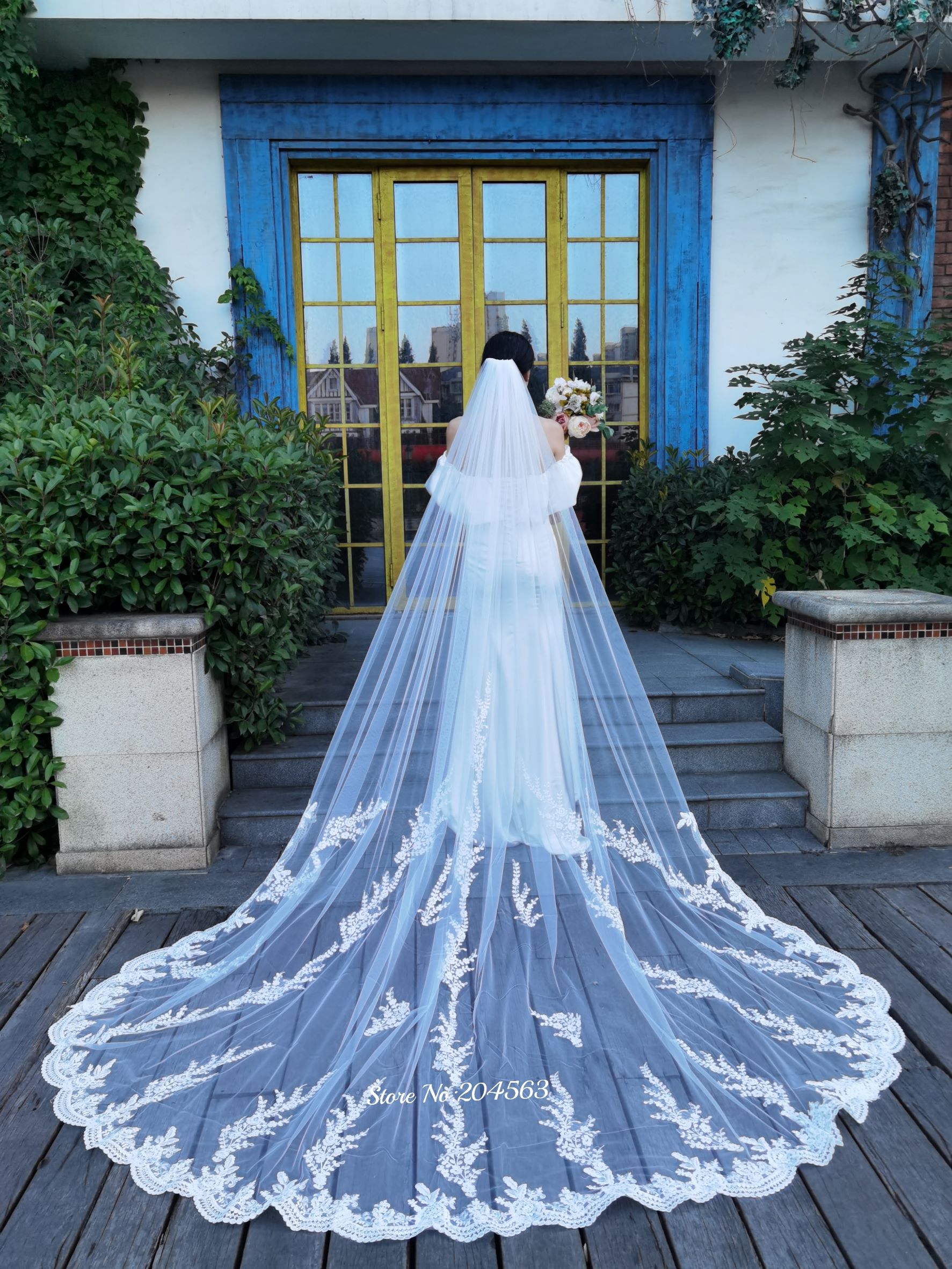 Romantic One Layer Wedding Veil Church Bridal Veil... – Grandado