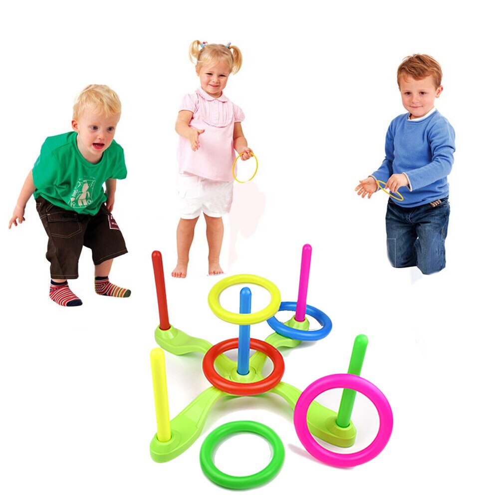 1 Set Hoop Ring Toss Quoits Plastic Ring Throwing ... – Grandado