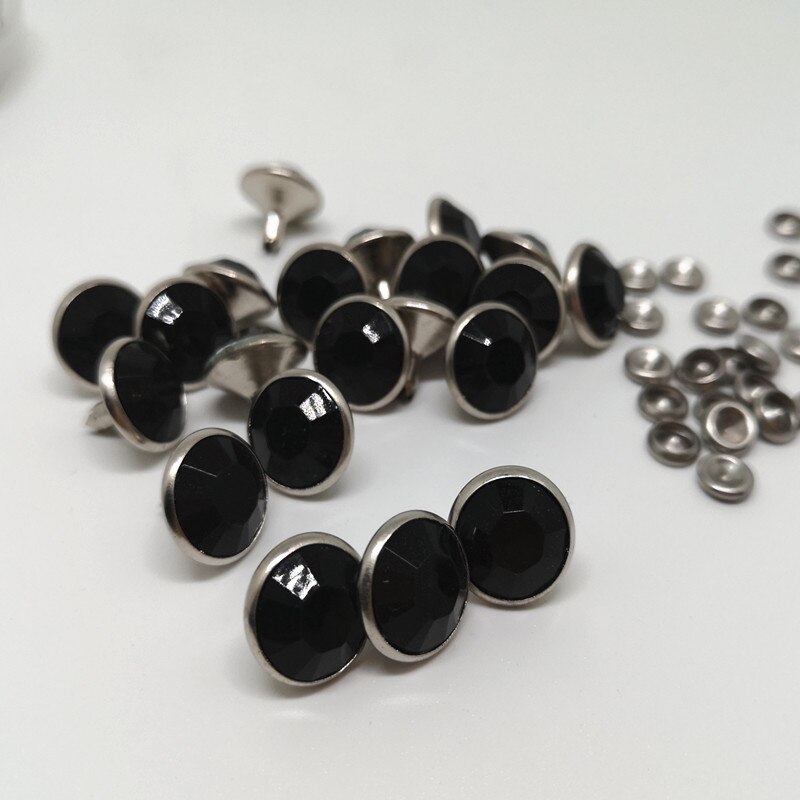 50Sets 12MM Black Crystals Rhinestone Rivets Plate... – Vicedeal