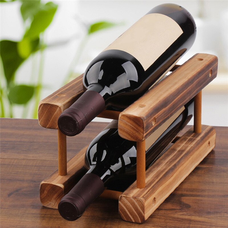 Wooden Wine Stand Kitchen Accessories Portable 2-4... – Grandado