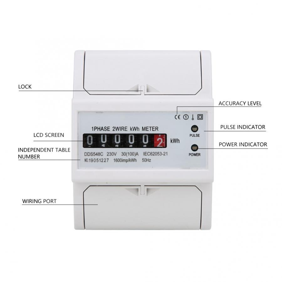 DDS548C Watt Hour Meter Single Phase 4P 230V Power... – Grandado