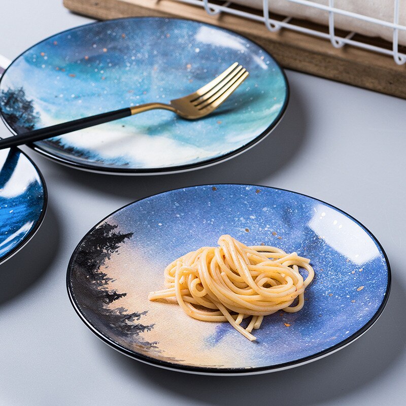 Creatieve Keramische Ronde Sterrenhemel Diner Plaa... – Grandado