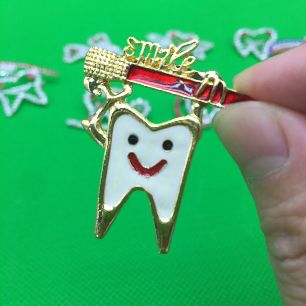 Dental simle Badge Dental clinic Metal Tooth Type ... – Vicedeal