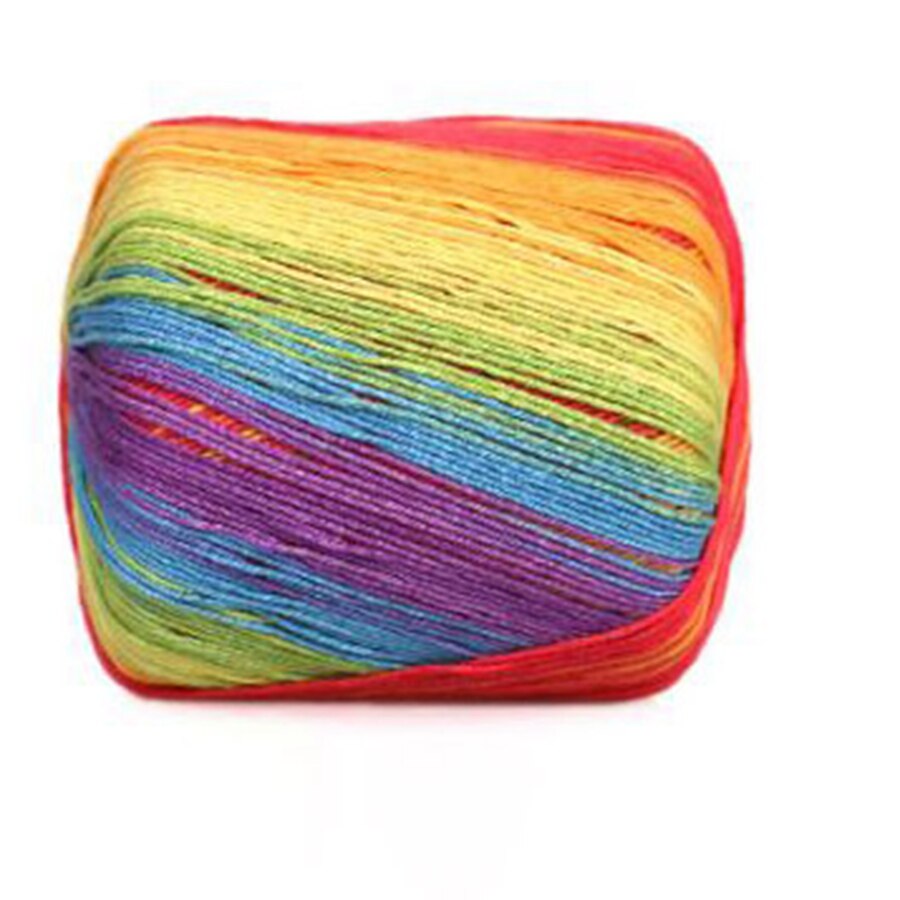 COOMAMUU 100% Cotton Lace Yarn Wonderful Rainbow H... – Grandado