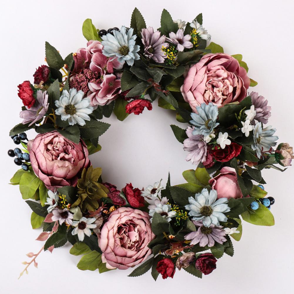 Door Wreath Beauty Round Realistic Anti-fade Handm... – Grandado