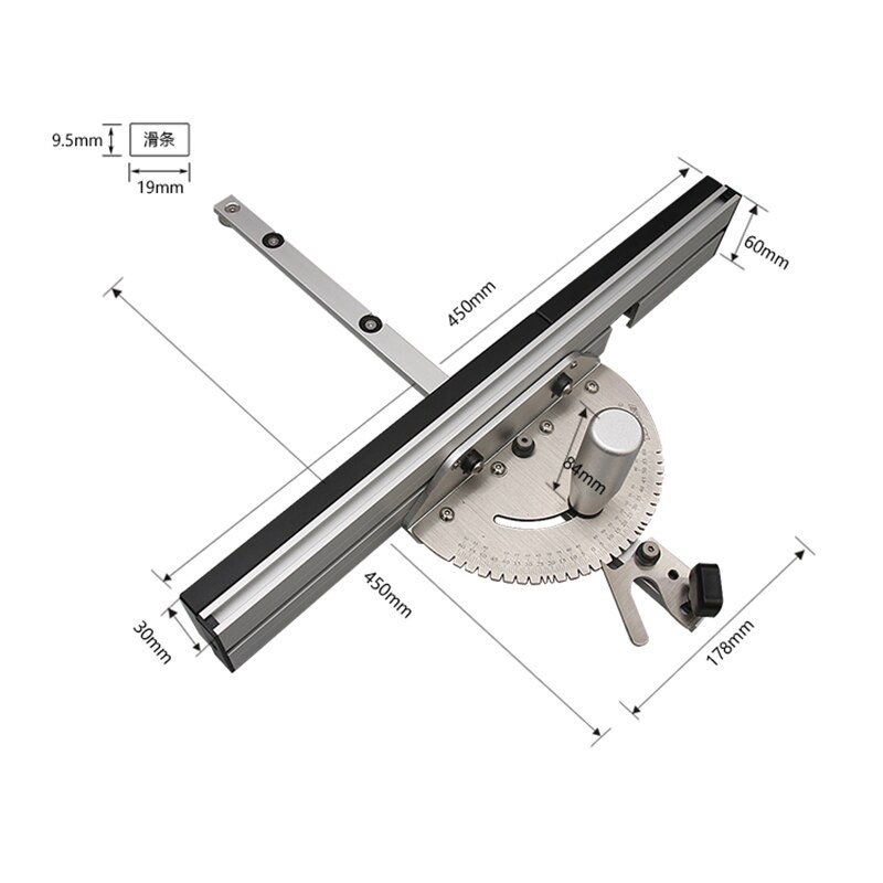 450mm Miter Gauge With Track Stop Table Saw Router... – Grandado
