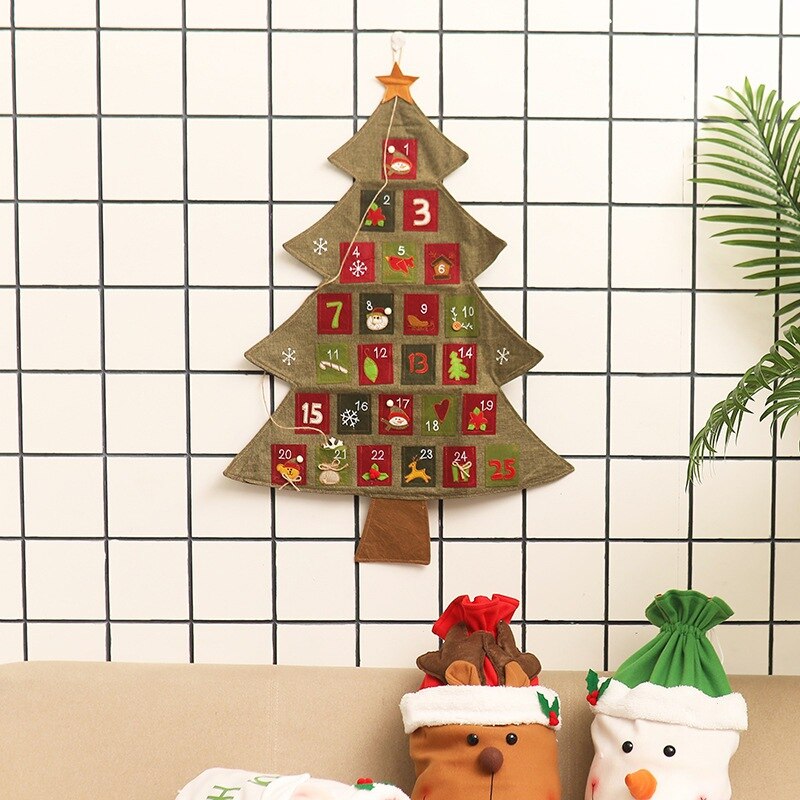 Christmas Tree Advent Countdown Calendars Linen Ha... – Grandado
