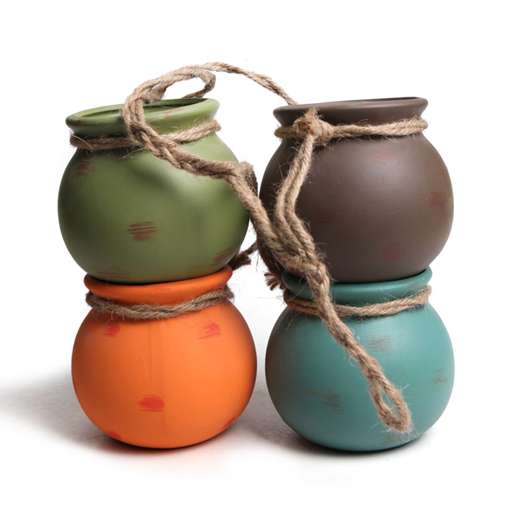 4PCS Bonsai Planters Container Hemp Rope Wall Moun... – Vicedeal
