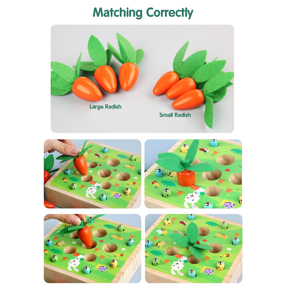 Radish Bug Game Wooden Magnetic Carrot Harvest and... – Grandado