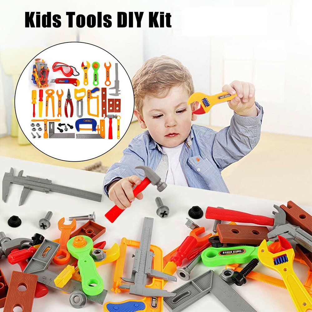 32/37Pcs Kids Tools DIY Kit Pretend Play Mechanic ... – Grandado