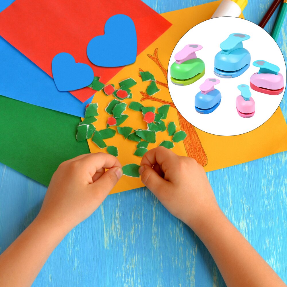 1 Set of 5pcs Paper Puncher Heart Shape Punch DIY ... – Grandado