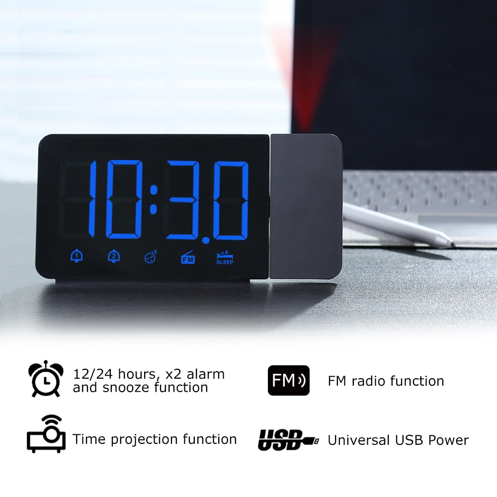 FanJu Digital Watch Alarm Clock FM Radio Nightligh... – Grandado