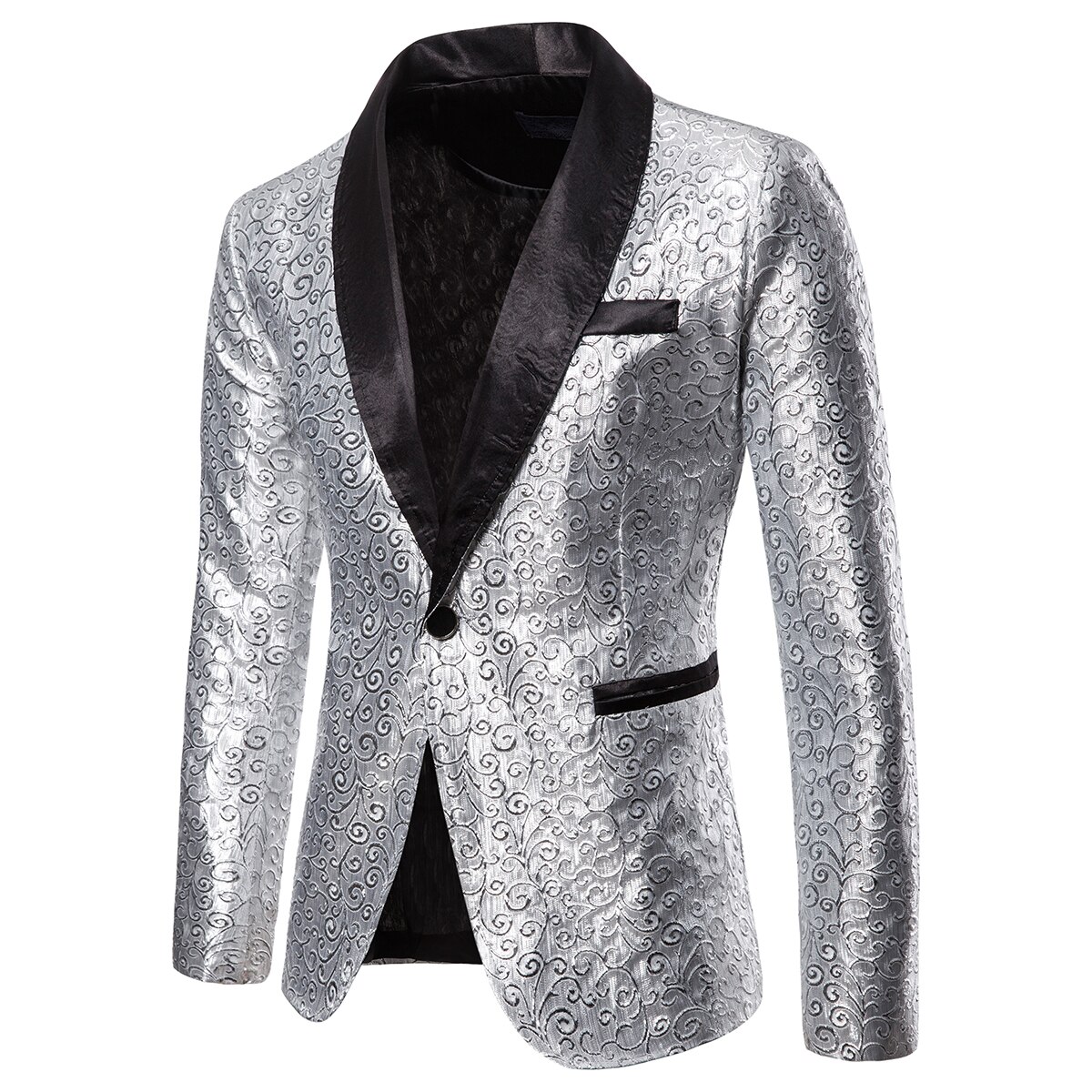 Men's Jacquard Bronzing Blazer Luxury Coat One But... – Vicedeal