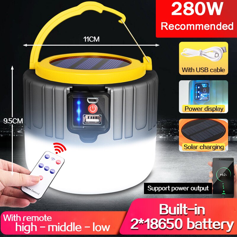 Portable Solar LED Camping Light USB Rechargeable ... – Vicedeal