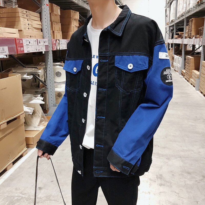 Autumn Winter loose denim jacket men's tops Sl... – Grandado