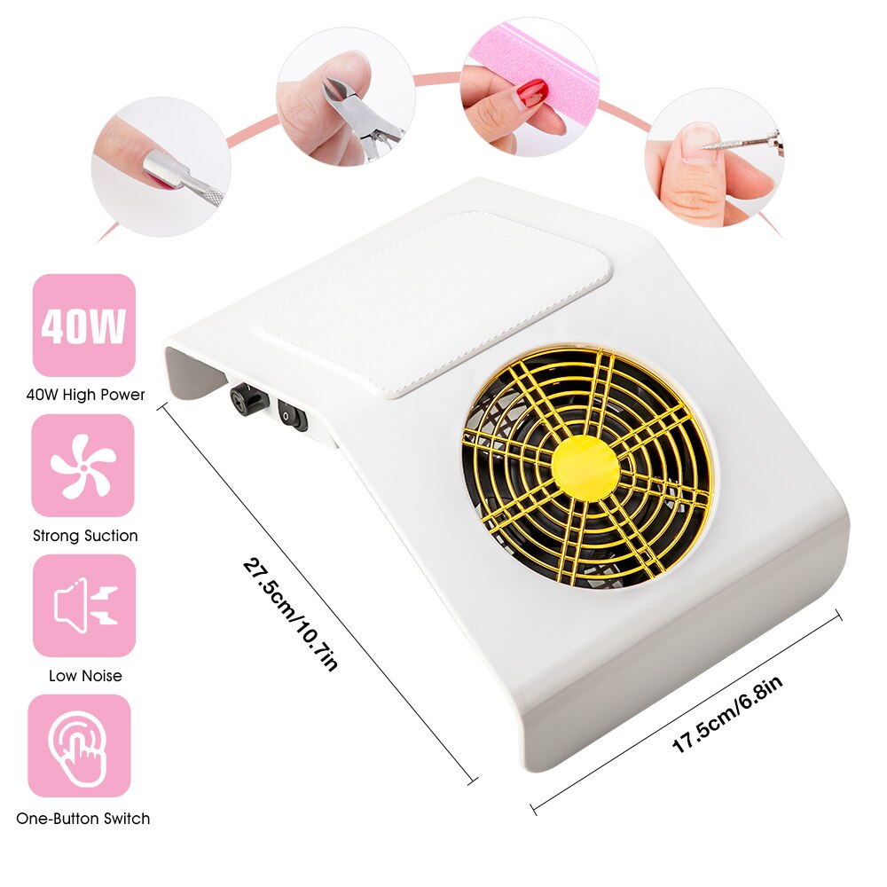 65W Nail Fan Acrylic UV Gel Machine Nail Dust Coll... – Vicedeal