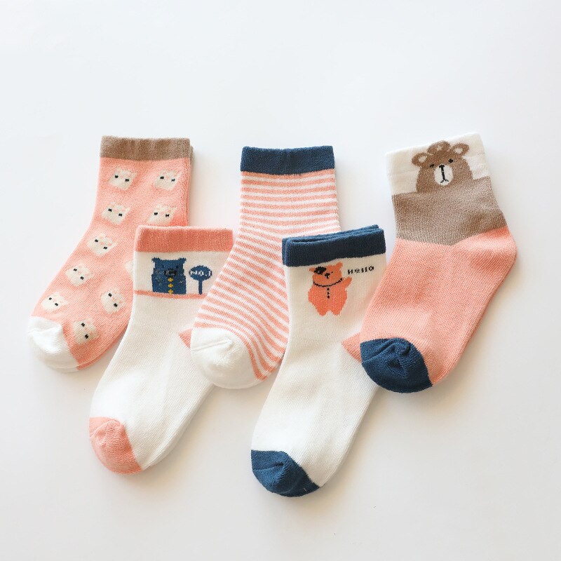 5 Pairs/Set Cute Cartoon Baby Cotton Socks Warm Br... – Grandado