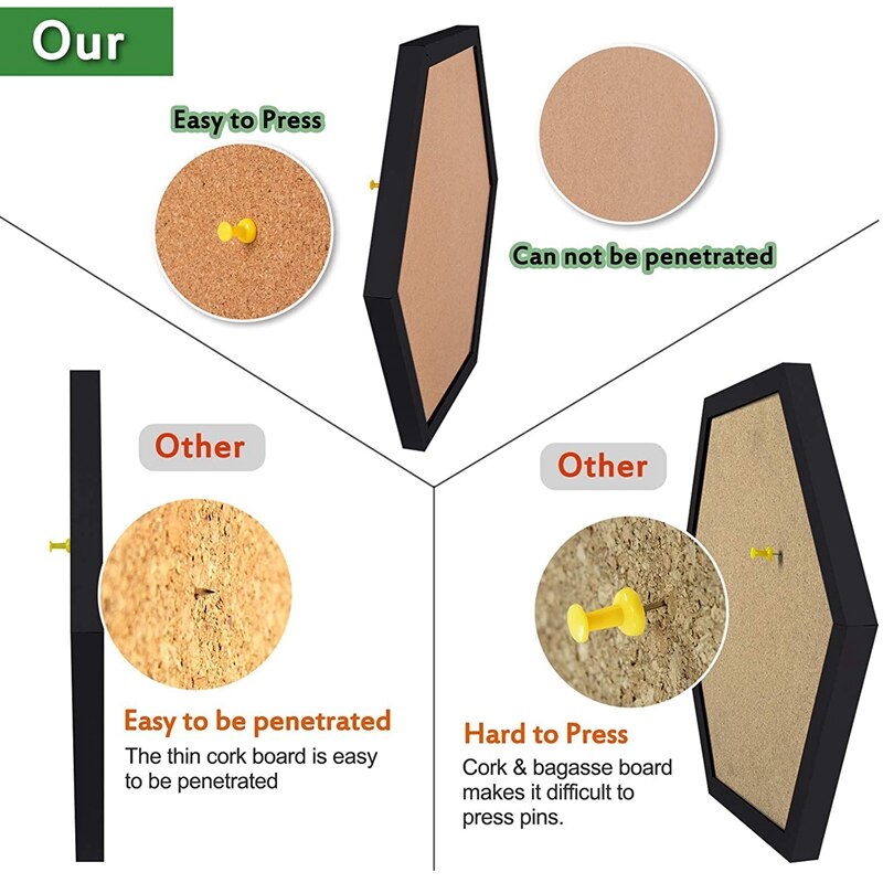 4 Packs Cork Board Pin Board, Cork Boards For Wall... – Grandado