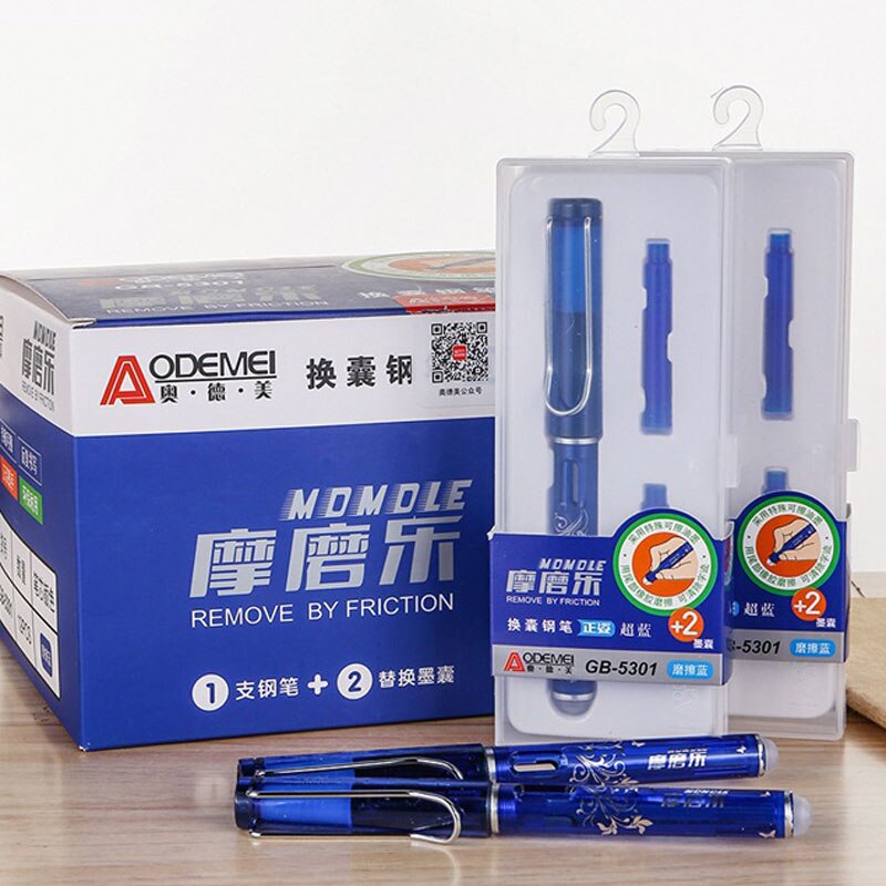 2+1Pcs/set Erasable Fountain Pens Blue Ink Sac Bla... – Grandado