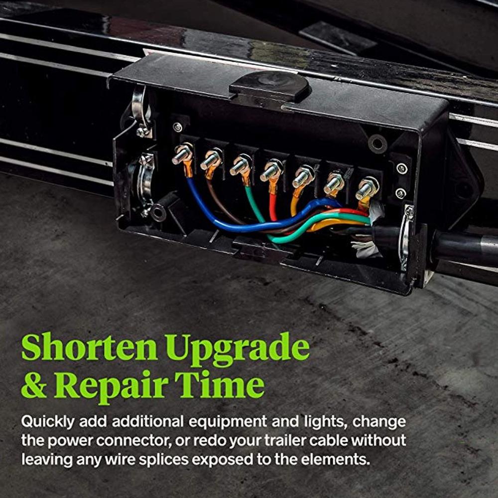 Zwart 7-Way Trailer Draad Junction Box Camper Truc... – Vicedeal
