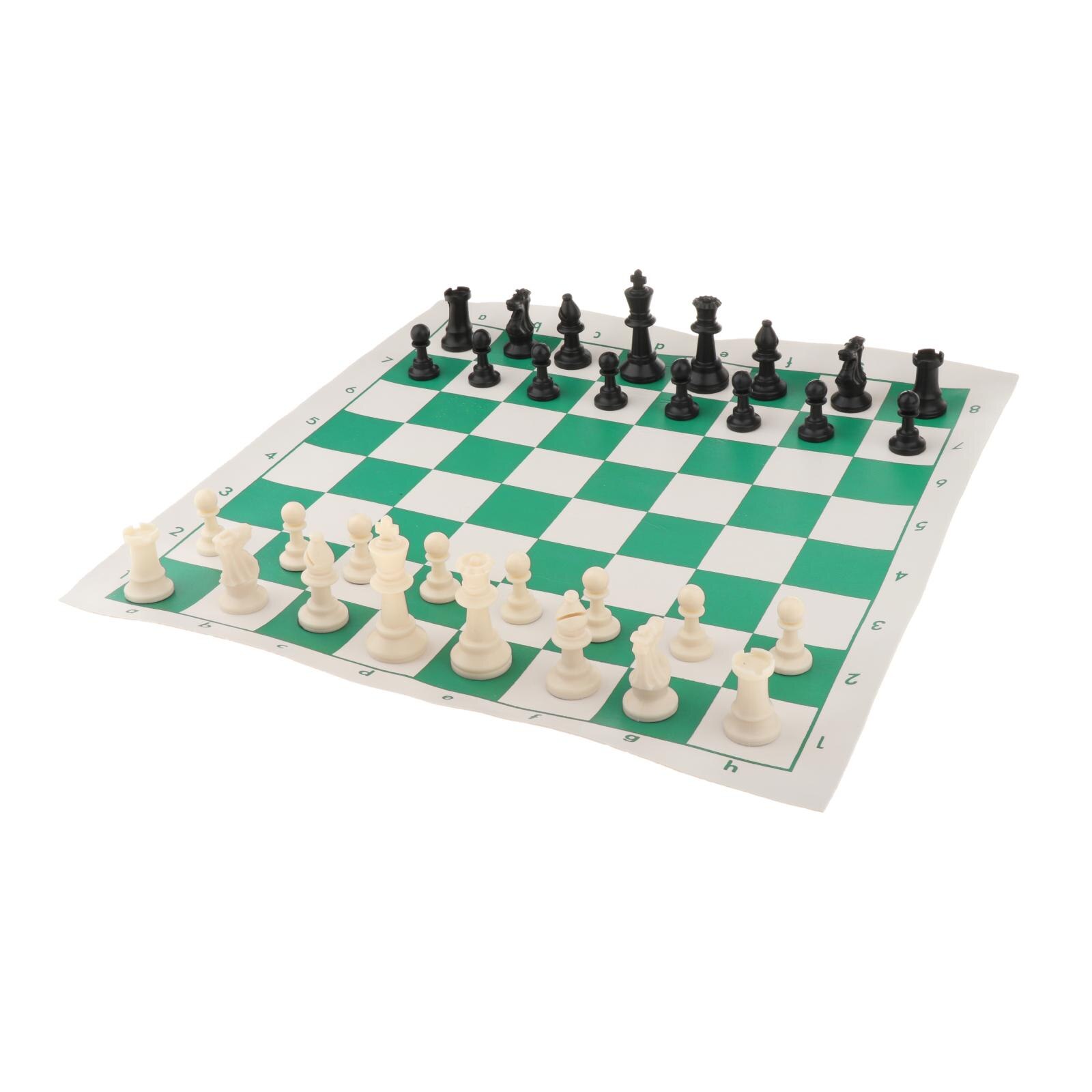 Portable Chess Set Roll-up 15"x3" Plastic Chessboa... – Vicedeal
