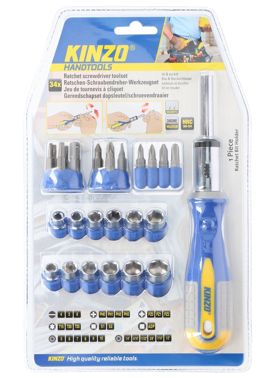 Set 34 stuks schroevendraaier en boren Kinzo – Grandado