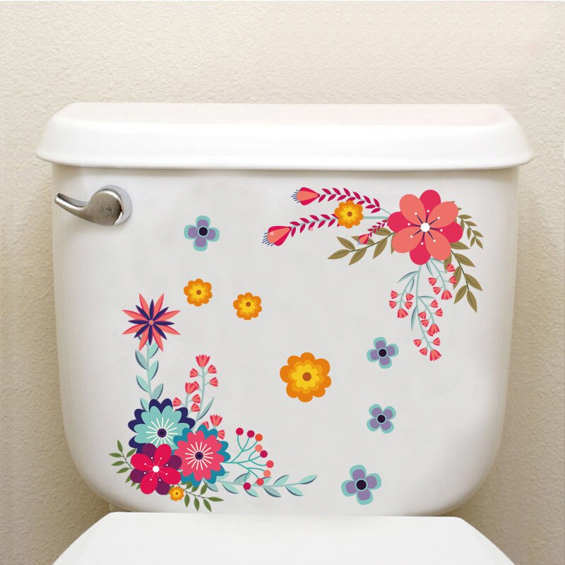 Toilet Stickers Plant Flower PVC Wall Sticker Diy ... – Vicedeal