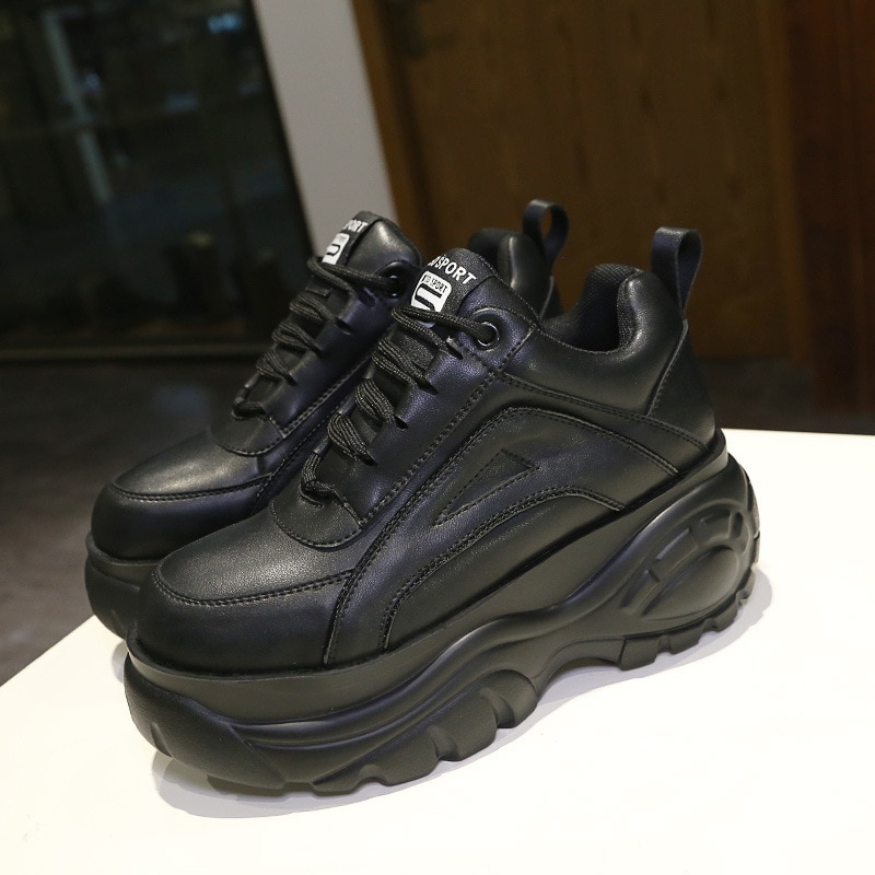 Efterår vinter kvinde høj platform sneakers walkin... – Grandado