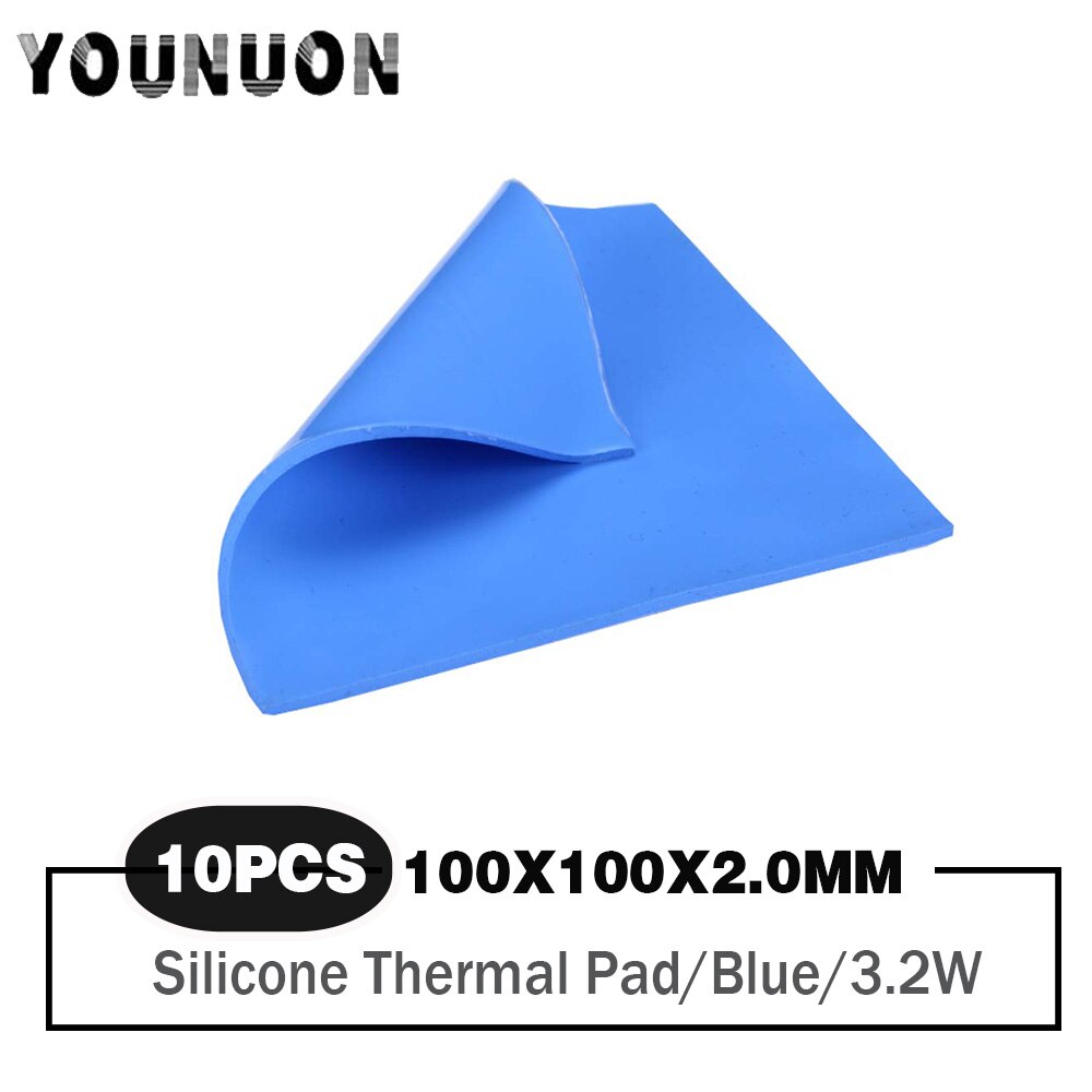 10 Stuks 100X100Mm 2Mm Silicone Thermische Pad Vel... – Vicedeal