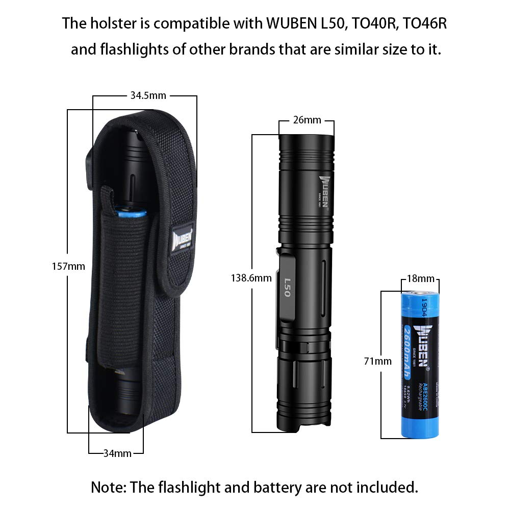 Wuben Outdoor Zaklamp Pouch Holster Torch Cover Vo... – Grandado