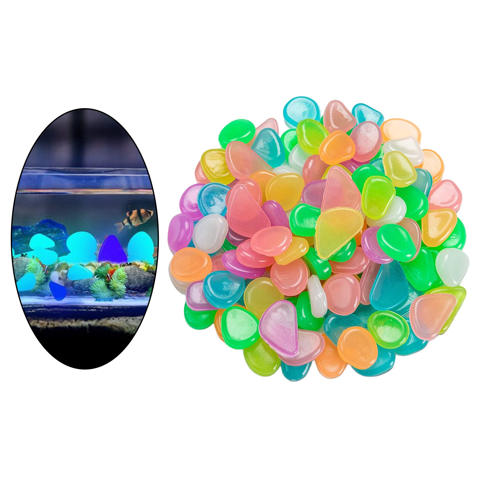100 Glow in the Dark Pebbles Stones Flower Rock Ga... – Vicedeal