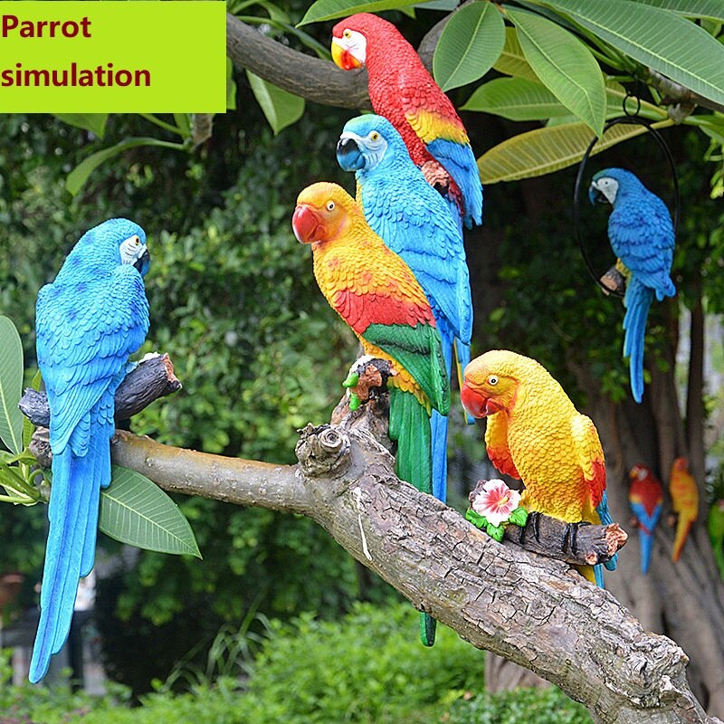 Garden Decoration Simulation Parrot Miniature Scul... – Grandado