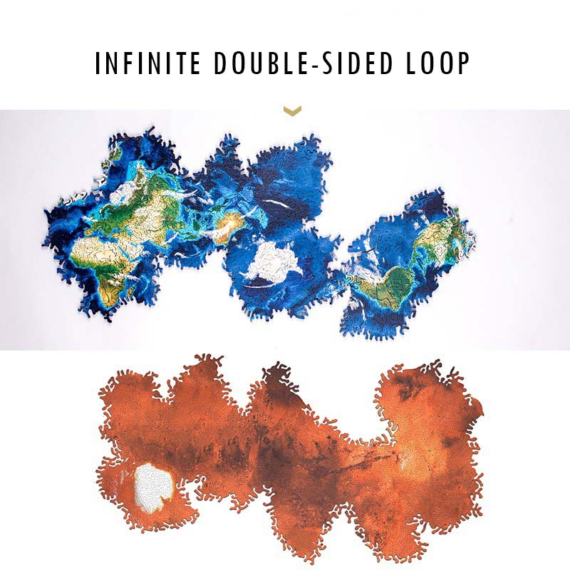 3D Earth Wooden Puzzle Toys Infinite Loop Moon Bra... – Grandado