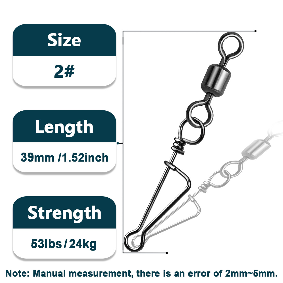 Fishing Rolling Swivels Snap 25~100Pcs Italian Sna... – Grandado