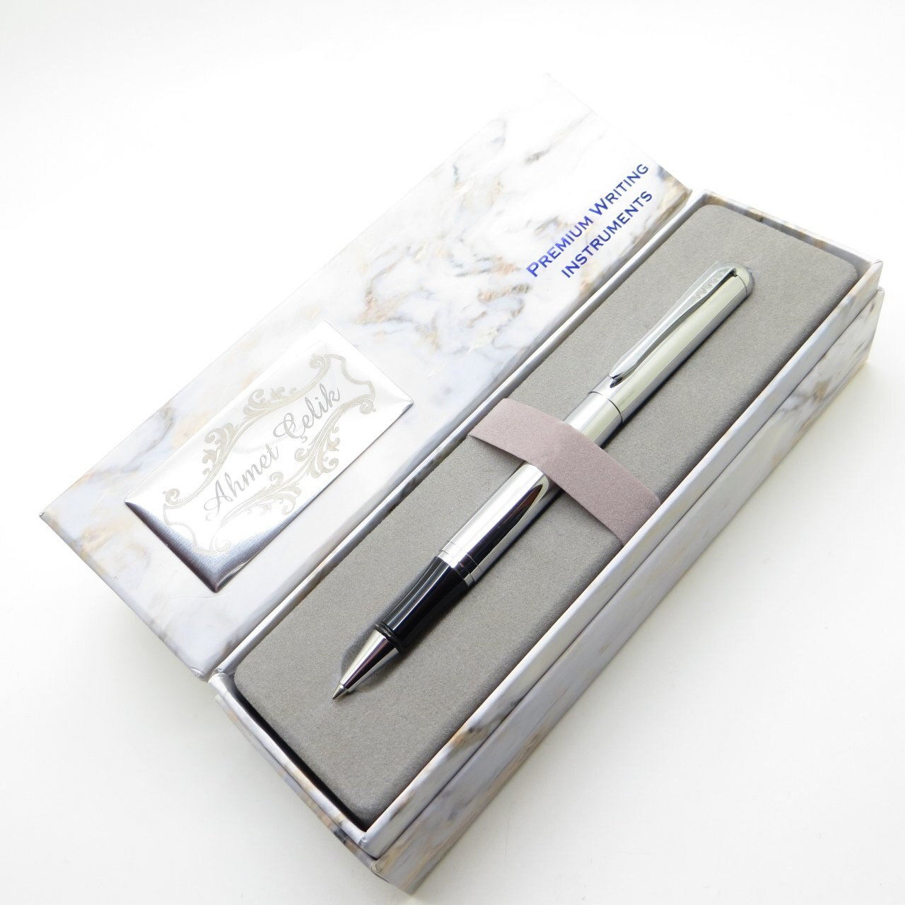 Wings Marble R299 Bright Chrome Roller Pen | İsme ... – Vicedeal